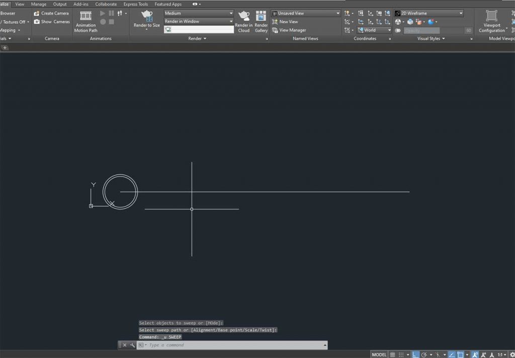 How to Create Pipe Using Sweep Feature Command - AutoCad Tutorial